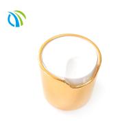 China 28/410 Gold Aluminum Disc Top Cap 0.3ml/T for 1oz Bottle Smooth Neck Closure for sale