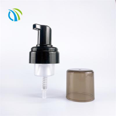 China 28/410 Foam Pump with Full Cap 42mm Black PP Plastic Dispenser 0.8cc Output for sale