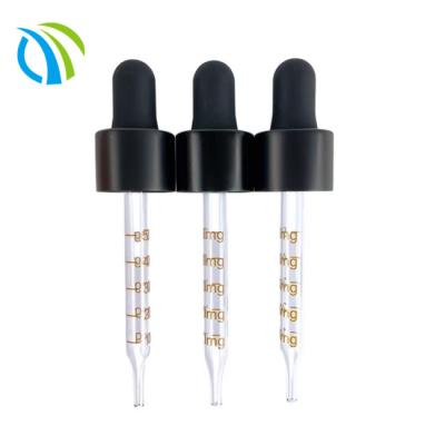 China 18/415 Glass Dropper Bottles 3in 7.6cm Aluminum Screw Cap for Essential Oils 1ml Pipette for sale