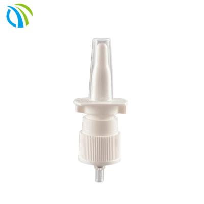 China 0.14ml Nasal Spray Pump 20/410 Fine Mist Saline Dispenser Empty Amber Glass Bottle for sale