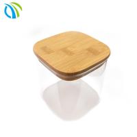 China Borosilicate Glass Food Storage Jar 200g 3.7 Inch Airtight Canister with Bamboo Lid 25ml for sale
