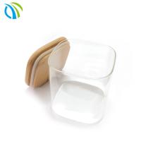 China Borosilicate Glass Food Storage Jar 200g 3.7 Inch Airtight Canister with Bamboo Lid 25ml for sale