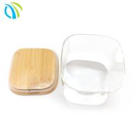 China Borosilicate Glass Food Storage Jars 200ml 16oz with Bamboo Lids Airtight Canisters Set of 5 for sale