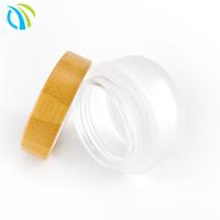 China 500ml Clear Glass Food Storage Jar with Bamboo Lid 65mm Wide Mouth Airtight Container for sale