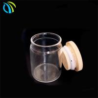 China Glass 33oz 6.6''  Round Bamboo Lid Storage Containers For Kitchen ODM for sale