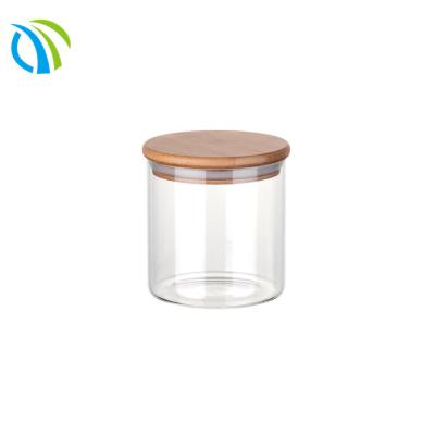 China 10oz 15g Borosilicate Glass Pantry Jars Airtight Vacuum Seal Containers SGS for sale