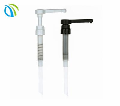 China 25cc Black Bottle Syrup Pump 28/410 PP Food Grade Dispenser for Syrup Bottles for sale