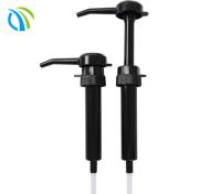 China 28 400 10cc Coffee Syrup Bottle Pump Dispenser Black 28mm ODM Food Grade for sale