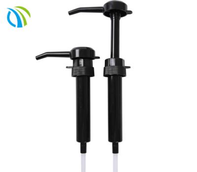 China 28 400 10cc Coffee Syrup Bottle Pump Dispenser Black 28mm ODM Food Grade for sale