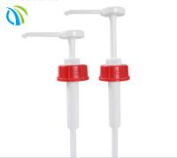 China 750ml 28mm Syrup Bottle Pump 28/415 White Tube 0.1-0.4cc Dosage for sale