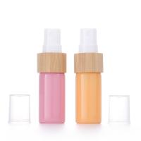 China 20/410 0.2cc Upside Down Spray Bottle Bamboo Collar Continuous Spray Misting Bottle for sale