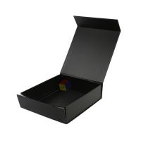 China Handmade Recycled Cardboard Packaging Magnetic Closure Black Foldable for sale