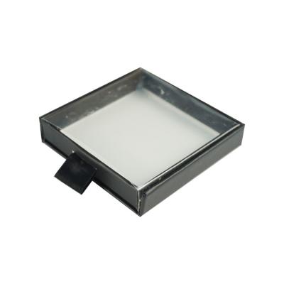 China Custom Eyelash Packaging Box 83x83x13mm with Clear Window, 120gsm Glitter Paper + 1200gsm Cardboard for sale