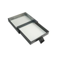 China Custom Eyelash Packaging Box 83x83x13mm with Clear Window, 120gsm Glitter Paper + 1200gsm Cardboard for sale