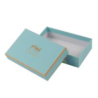 China Light Blue Handmade Rigid Cardboard Gift Box Lid And Base Custom Logo for sale