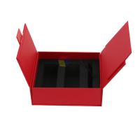China Red Double Door Magnetic Closure Skin Care Packaging Box - Custom Sizes 1-10 Days Production with 500pcs MOQ for sale