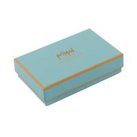 China Light Blue Handmade Rigid Cardboard Gift Box Lid And Base Custom Logo for sale