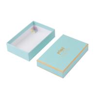 China Light Blue Handmade Rigid Cardboard Gift Box Lid And Base Custom Logo for sale