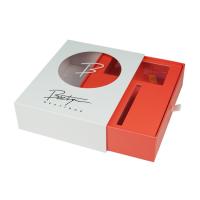 China Custom Rigid Cardboard Pull Out Sliding Drawer Box with Clear PVC Window for Lipstick Gift Set Cosmetics for sale