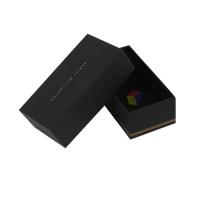 China Custom Rigid Paper Gift Boxes Matte Black Lid and Base with Foil Logo Eco Friendly for sale