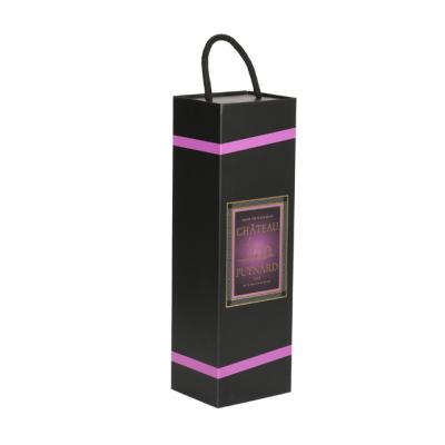 China Custom Luxury Magnetic Closure Folding Cardboard Wine Box 350x110x92mm with 1500gsm Construction for sale