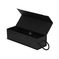 China Custom Luxury Magnetic Closure Folding Cardboard Wine Box 350x110x92mm with 1500gsm Construction for sale