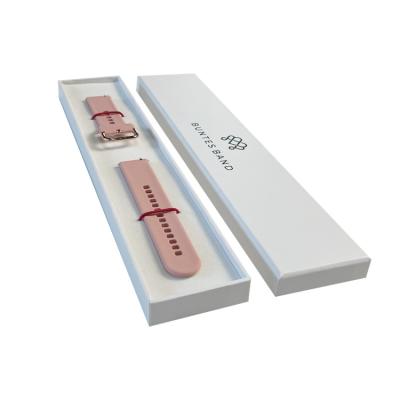 China Wholesale Custom Logo Cardboard White Gift Watch Strap Packaging Box Lid and Base Design for sale