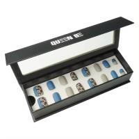 China Custom Rigid Cardboard Magnetic Nail Box with Clear PVC Window 100pcs for sale