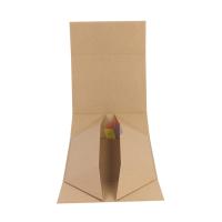China Collapsible Folding Rigid Cardboard Kraft Apparel Box with Magnetic Closure 1200gsm for sale