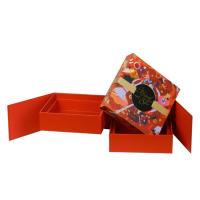 China Red Luxury Custom Cardboard Gift Box 200x210x125mm for Dry Fruits Chocolate Packaging with Gold Foil for sale