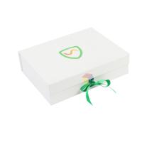 China White Custom Logo Rigid Cardboard Magnetic Closure Clothes Box with Ribbon 500pcs MOQ for sale