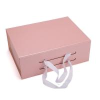 China Luxury Book Shape Ribbon Gift Box Rigid Cardboard Folding Sustainability for sale