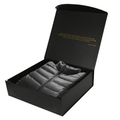 China Luxury Matte Black Magnetic Folding Gift Box 389g Weight Custom Size Recyclable Cardboard Packaging for sale