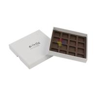 China Custom White Square 2-Piece Paper Candy Chocolate Gift Box with Lid and Divider Slots - 500pcs MOQ, 10-Day Production for sale