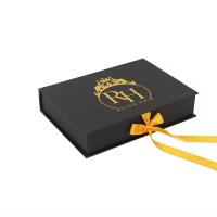 China Matte Black Hair Extension Box 157gsm Paper 1200gsm Cardboard Custom Logo Hot Foil Packaging for sale