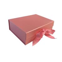 China Custom Collapsible Magnetic Gift Box with Ribbon Closure - 235g Weight, 120gsm Pearl Paper + 1200gsm Cardboard Construction for sale
