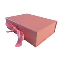 China Custom Collapsible Magnetic Gift Box with Ribbon Closure - 235g Weight, 120gsm Pearl Paper + 1200gsm Cardboard Construction for sale