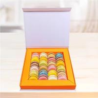 China Magnetic Close Rigid Cardboard Custom Paper Gift Macaron Box Packaging With Insert for sale