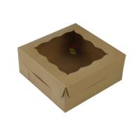 China Food Grade Kraft Bakery Cake Packaging Boxes with Clear Window - Custom Logo Options & 500pcs MOQ for sale