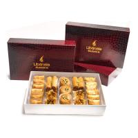 China Custom Crocodile Paper Baklava Sweet Box with Gold Stamping 157gsm Coated Paper for sale