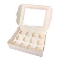 China Custom Food Grade Kraft Folding Transparent Window Bakery Cupcake Box And Packaging With Paper Insert for sale