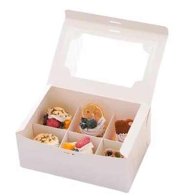 China Custom Food Grade Kraft Folding Transparent Window Bakery Cupcake Box And Packaging With Paper Insert for sale