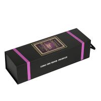 China Single Folding Magnetic Wine Gift Box Luxury Cardboard Black Custom for sale