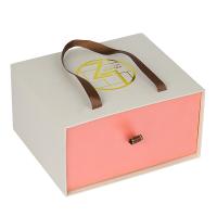 China Wedding Sliding Drawer Gift Box Handmade Rigid Cardboard With Ribbon Handle for sale