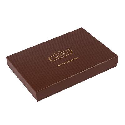 China Food Grade Handmade 2 Piece Lid and Base Chocolate Box Gift Packaging with Plastic Insert Custom Size for sale