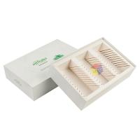 China Recycled Lid And Base Tea Bag Box Packaging Sturdy Cardboard With Paper Divider for sale