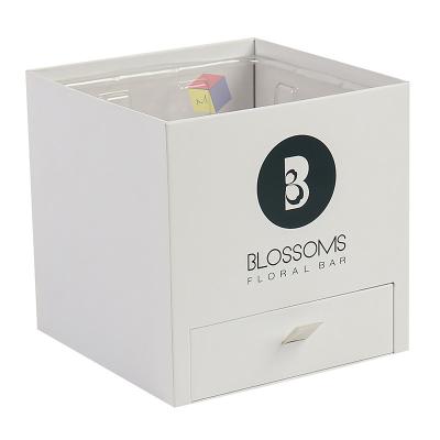 China 152x152x152mm Square Cardboard Flower Gift Box with Chocolate Drawer - 1200gsm Material, Custom Printing for sale