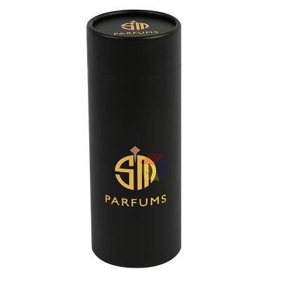 China Custom Black Cardboard Cylinder Paper Tube Box for Essential Oil Perfume Cosmetic Packaging 100% Eco-Friendly for sale