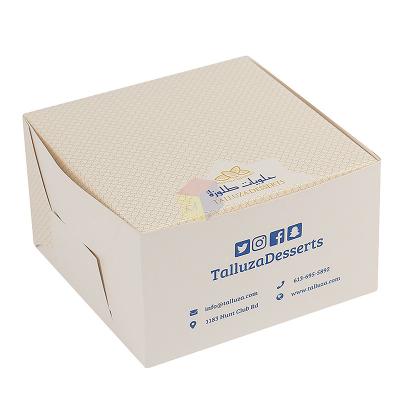 China Custom 10x10 Food Grade Folding Cake Bakery Boxes Gift Packaging Paper Box with Logo for sale