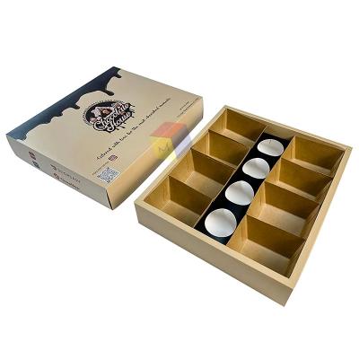 China Recycled Kraft Paper Foldable Takeaway Dessert Box 350gsm Custom Size Food Packaging for sale